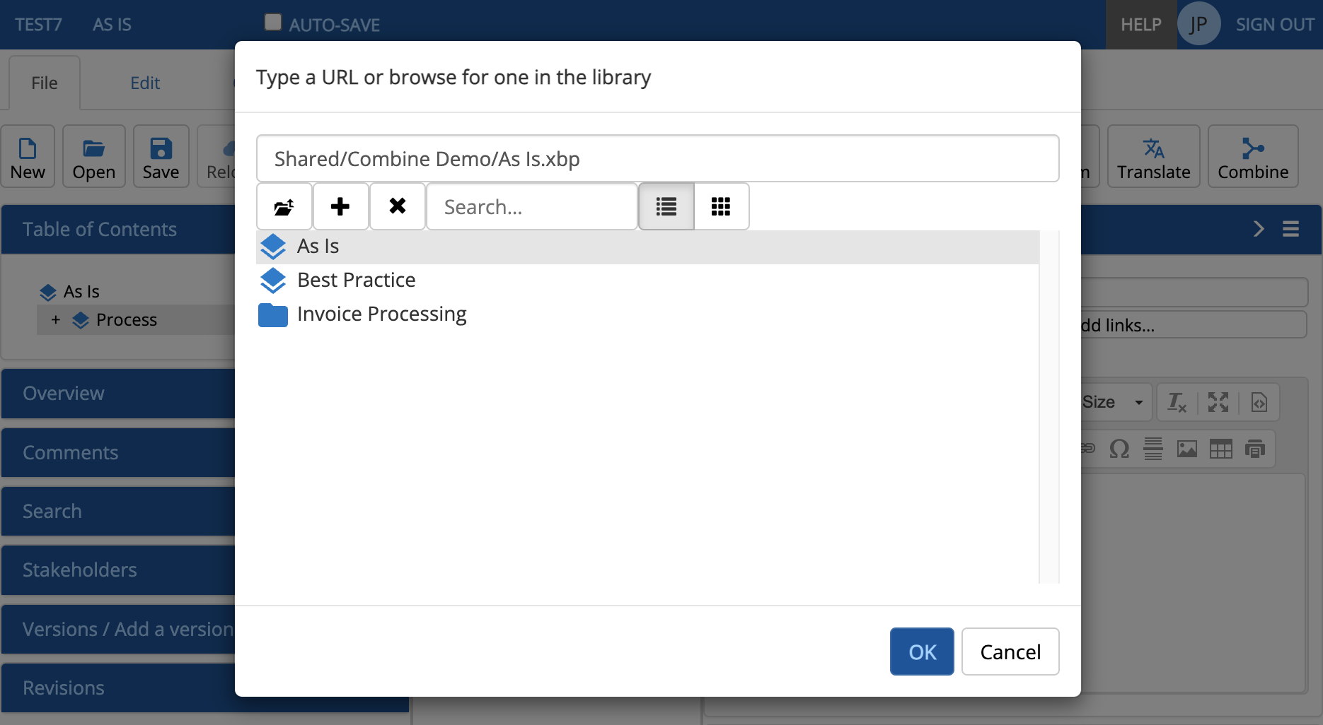 Combining process models